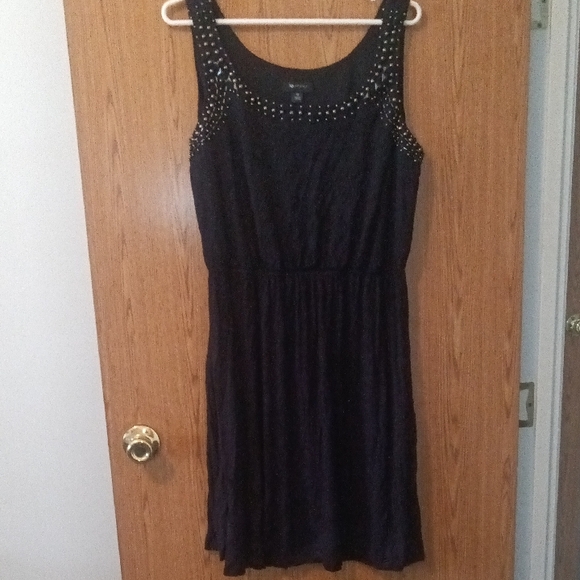 AB Studio | Dresses | Ab Studio Black Studded Mini Dress | Poshmark